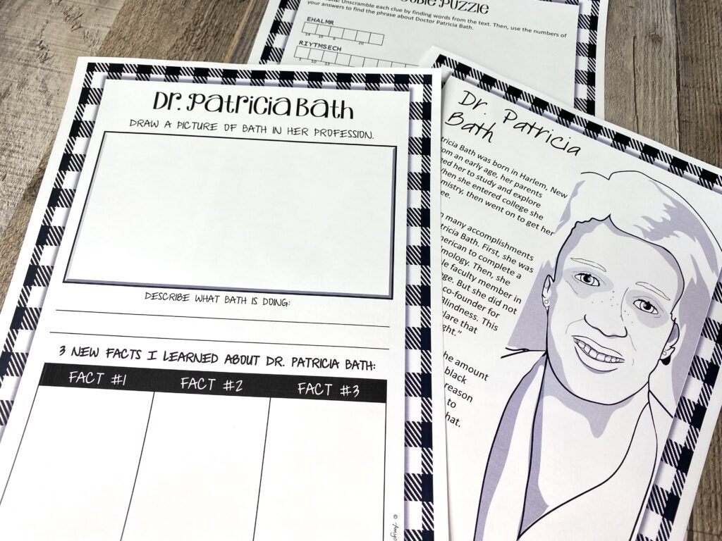 Black History Month Biography Research Activity – Patricia Bath – Amigo ...