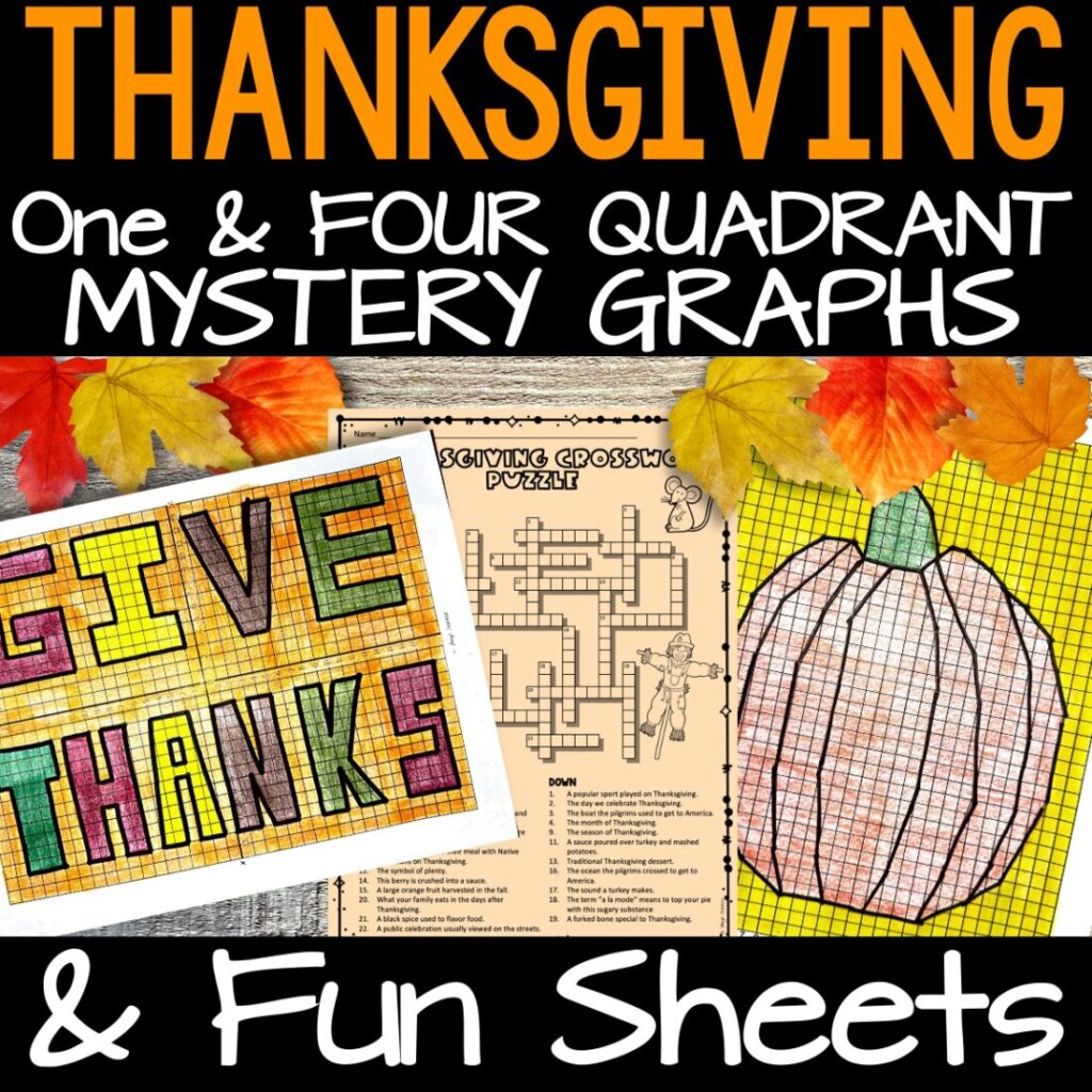 Thanksgiving Puzzles Escape Room Coordinate Graphing Mystery Pictures ...