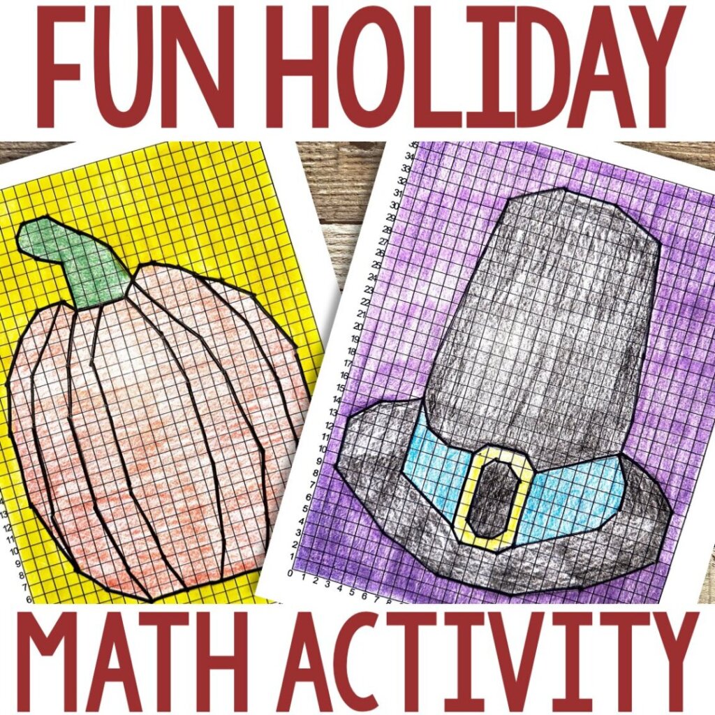 Thanksgiving Autumn Math Craft Coordinate Graphing Mystery Pictures ...