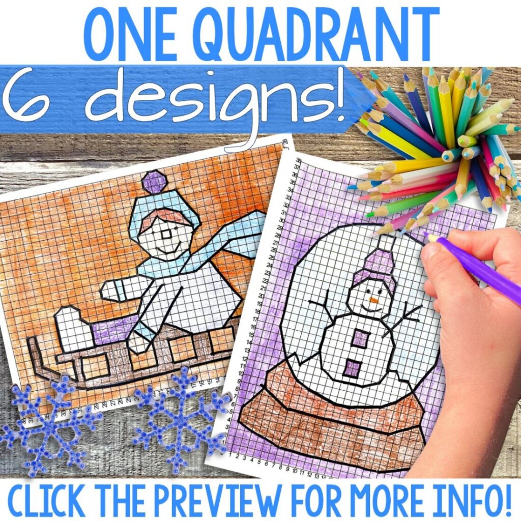 Winter One Quadrant Coordinate Graphing Mystery Pictures Math Activity ...